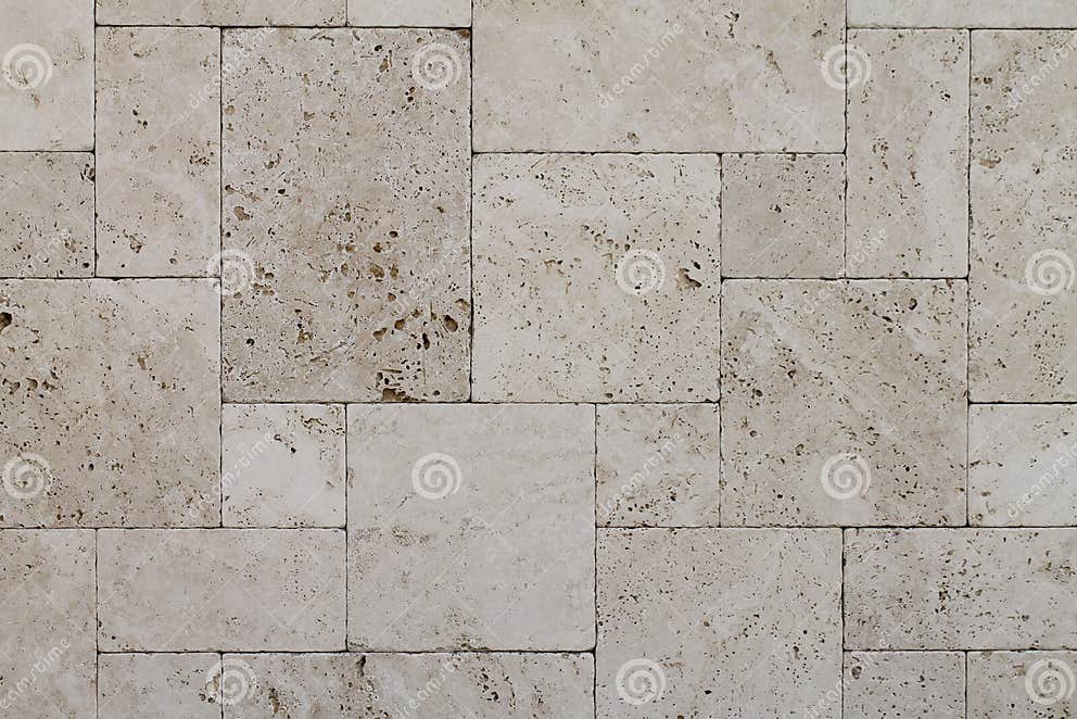 Natural Italian Stone. Smooth Travertine Surface. a Sample of Wall ...