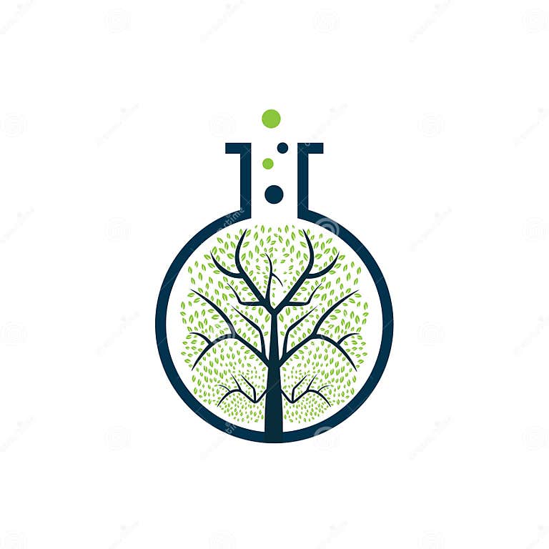 Natural Lab Tree Logo Design Template Stock Illustration - Illustration ...
