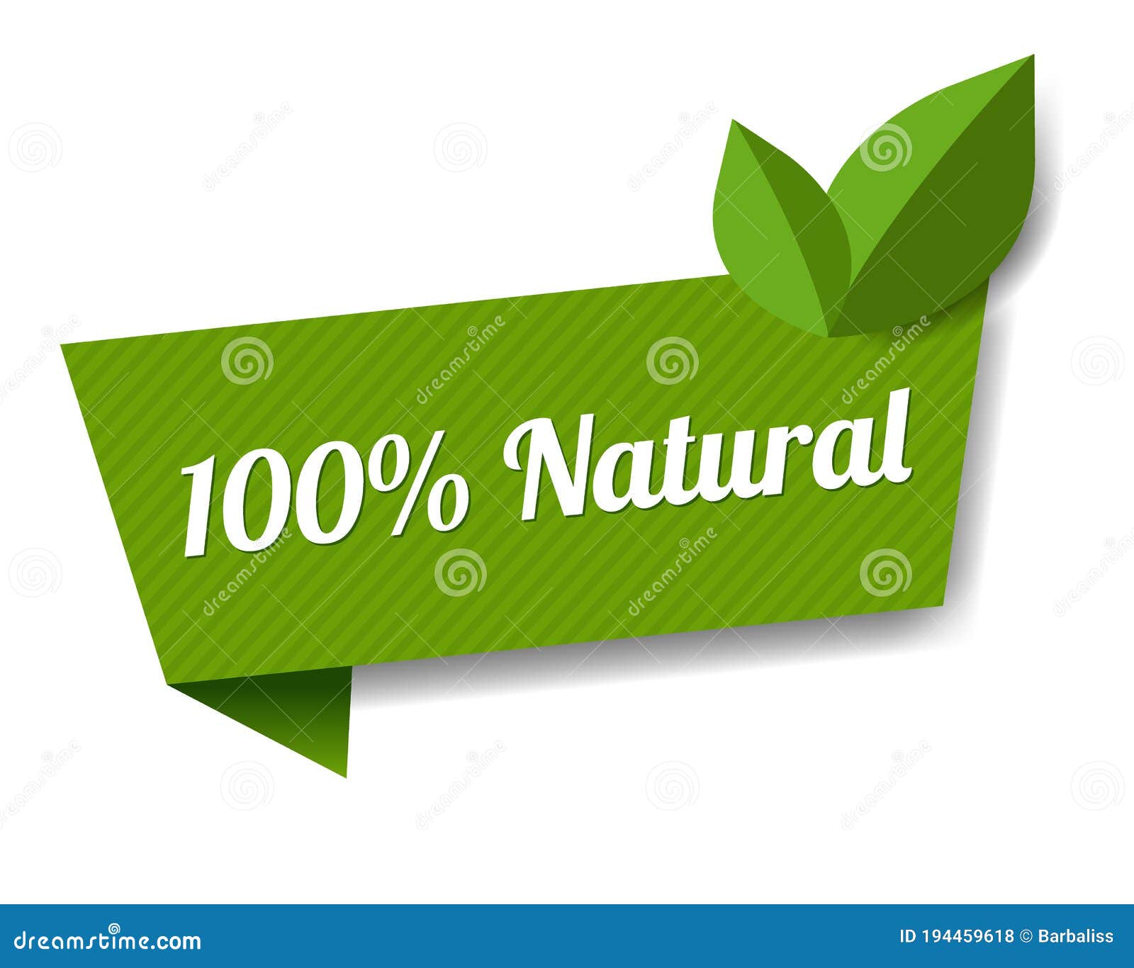 Natural Label with Leaves White Background Stock Vector - Illustration ...