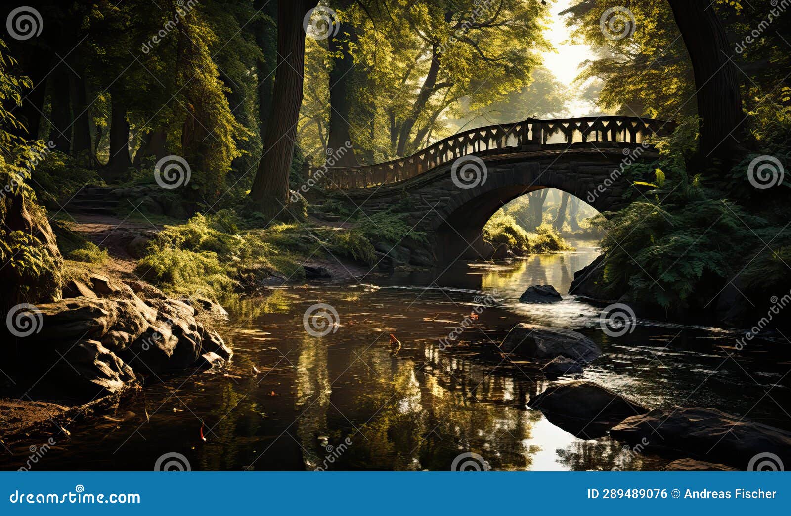 Natural Landscape, Bridge in the Park on a Summer Day. Stock Photo ...