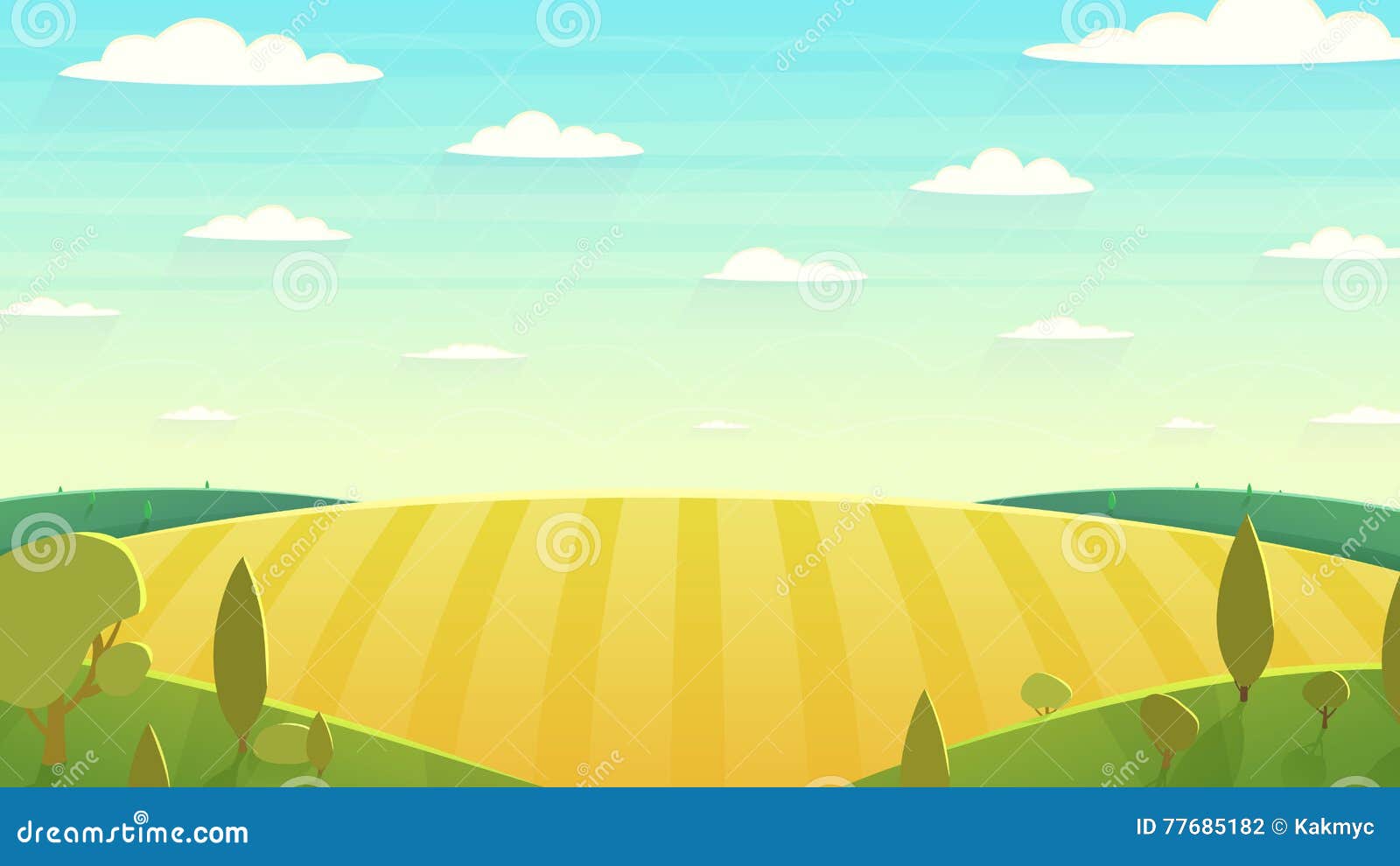 Natural Landscape Cartoon Vector Illustration Stock Vector ...