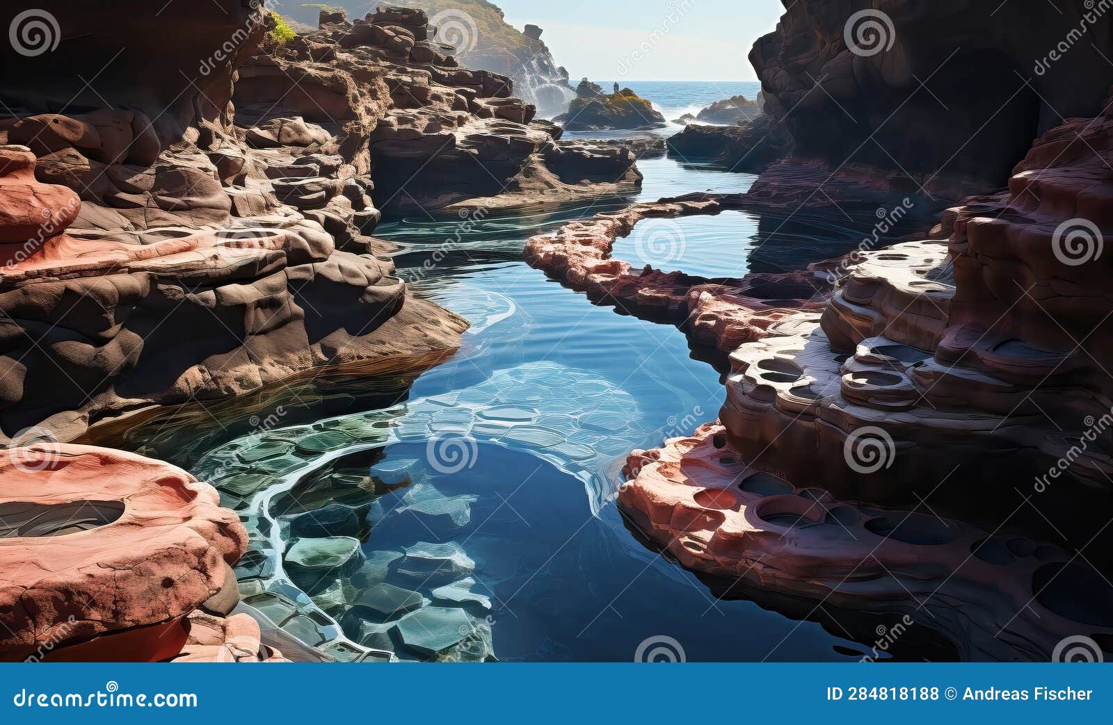 Natural Landscape, Natural Lava Pools Created by Nature. Stock ...