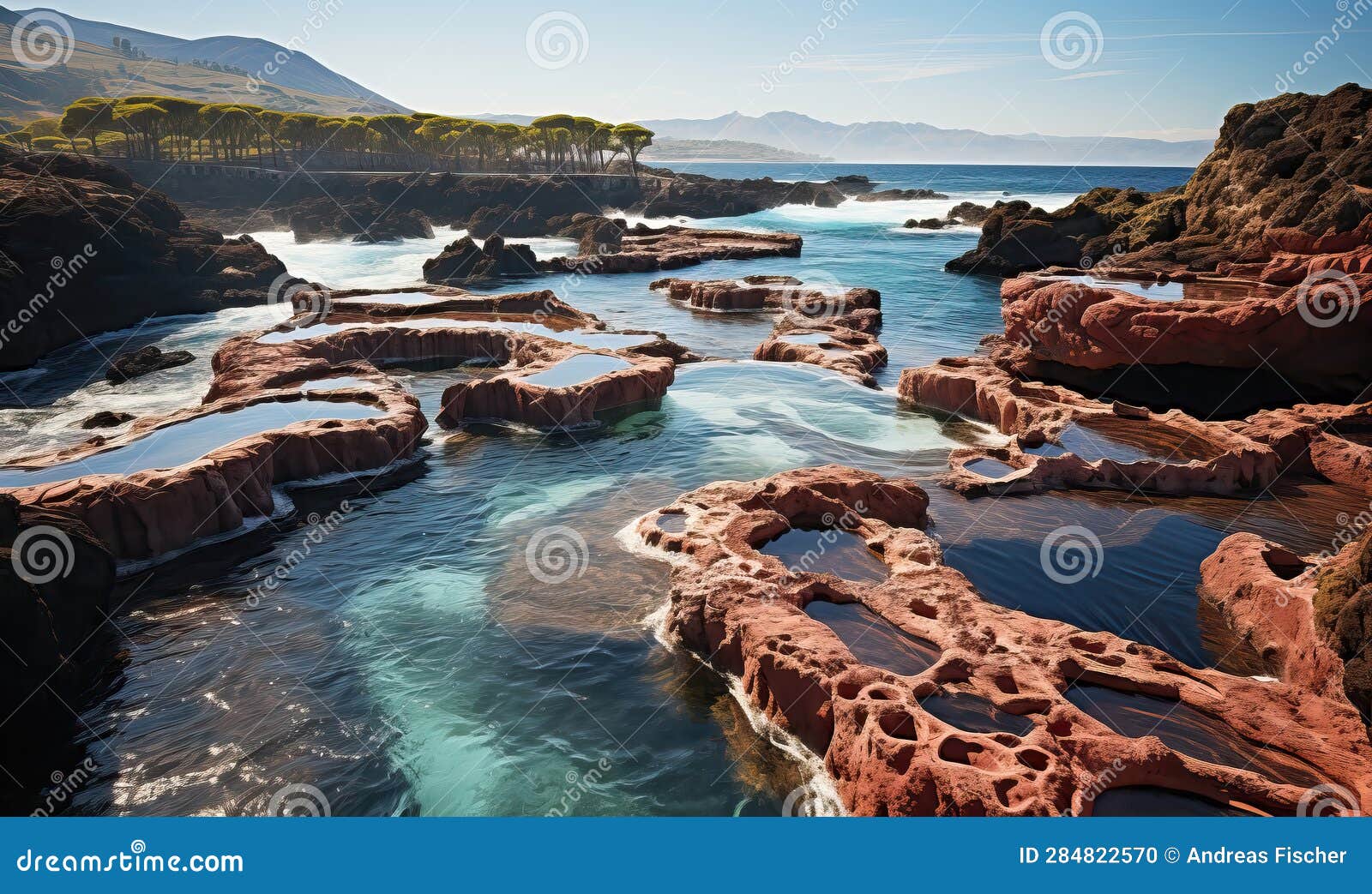 Natural Landscape, Natural Lava Pools Created by Nature. Stock Photo ...