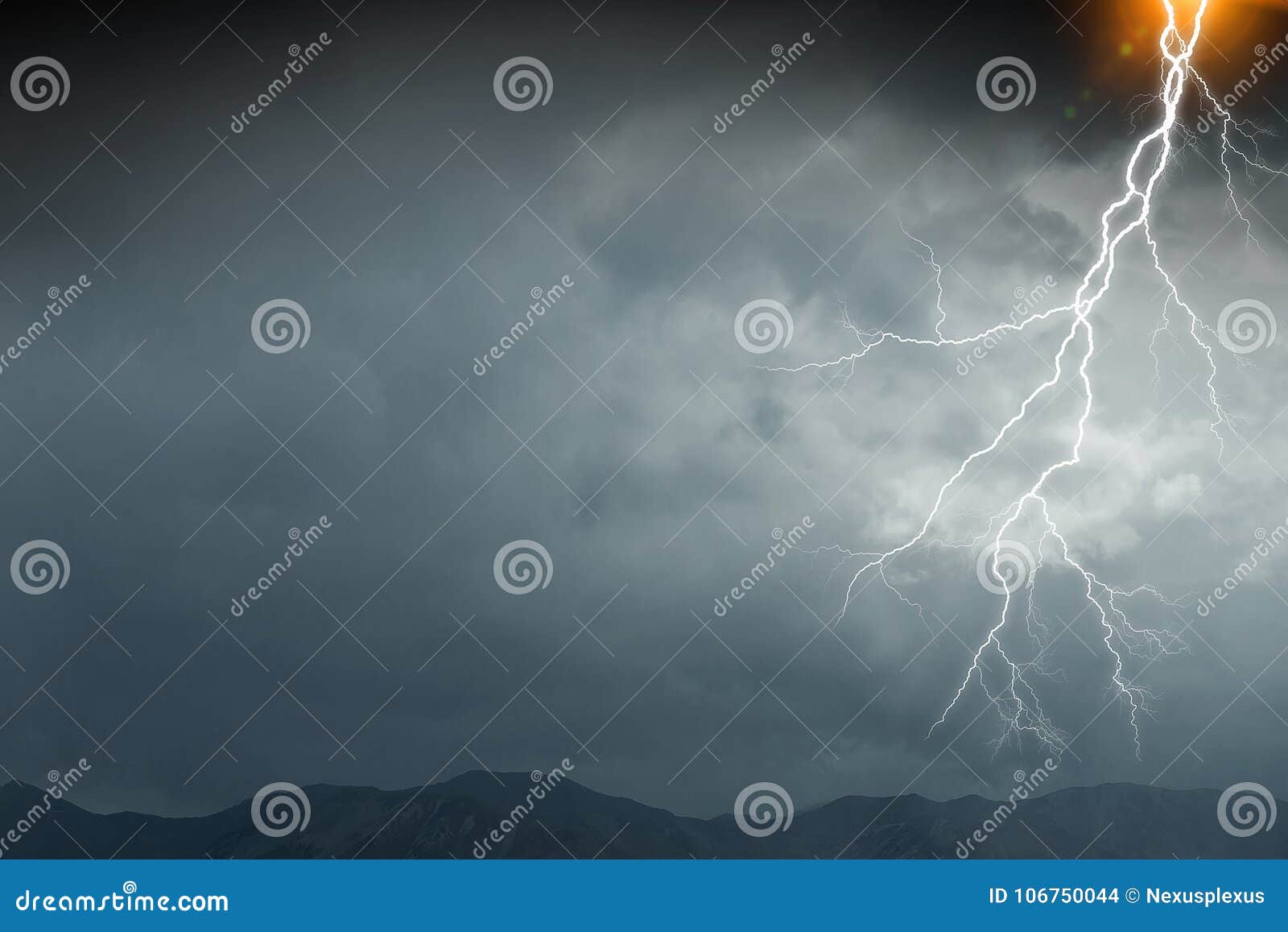 Dramatic Thunder Background Stock Photo - Image of electrical, struck ...