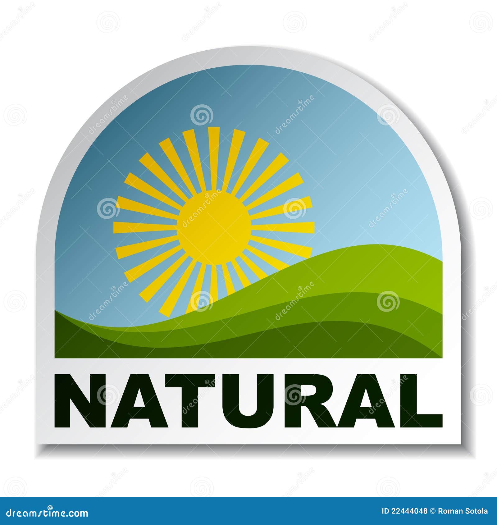 Natural landscape sticker stock vector. Illustration of meadow - 22444048