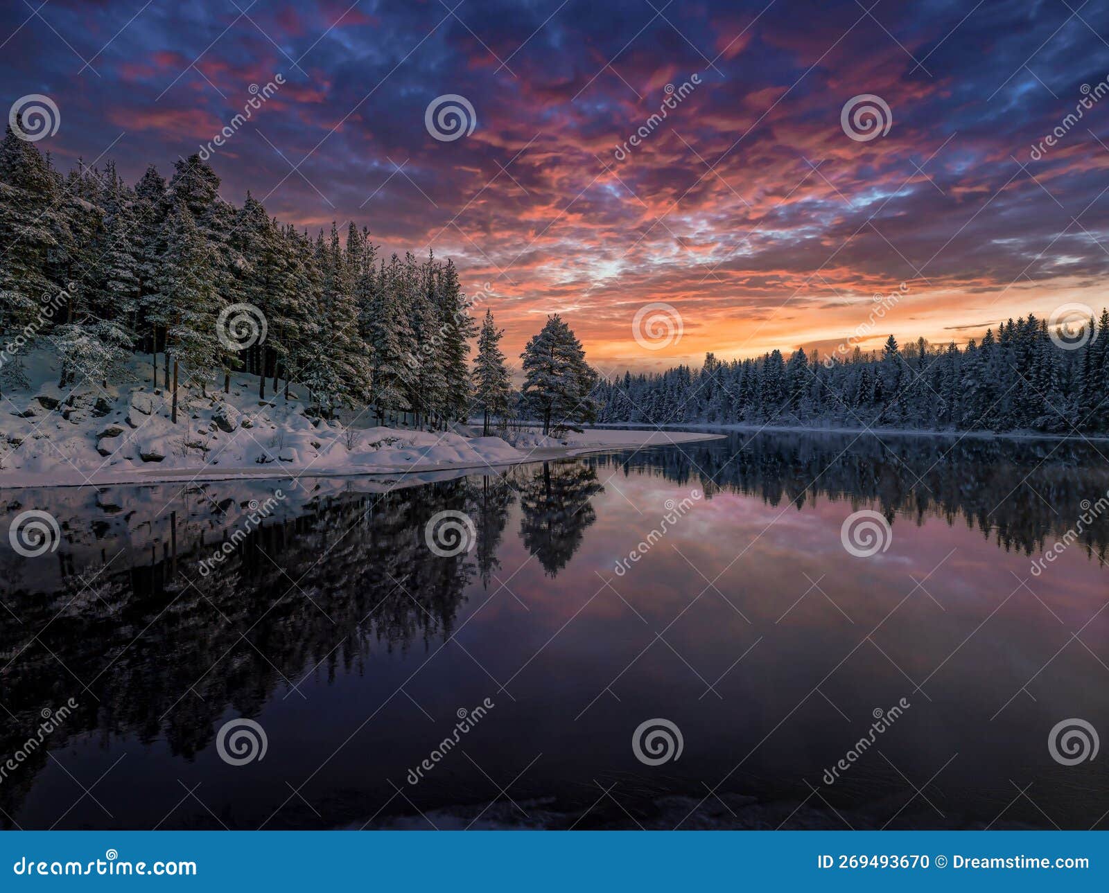 Natural Landscape at Sunrise Stock Photo - Image of beautiful, forest ...