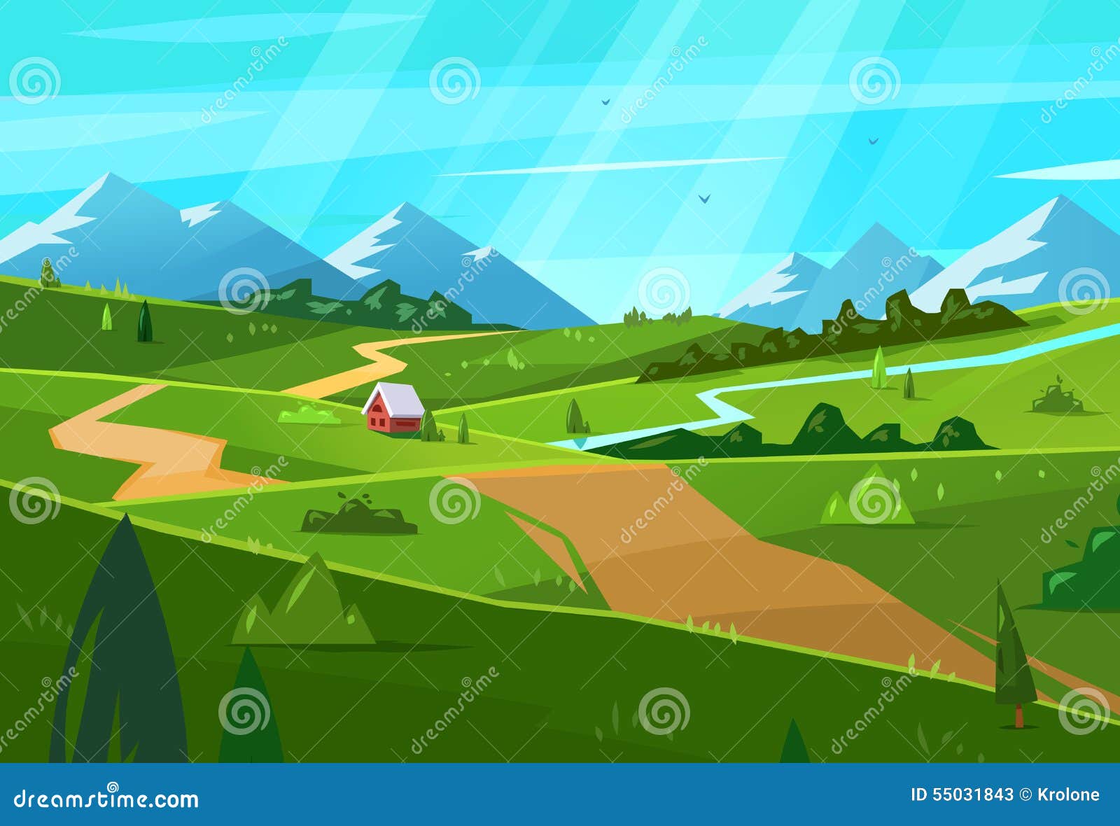 The Natural Landscape Cartoon Background | CartoonDealer.com #45815405