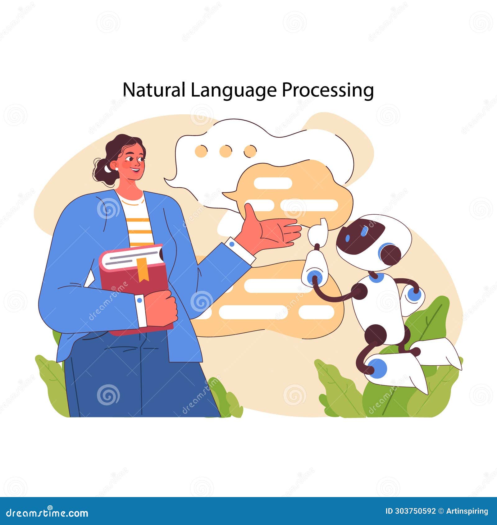 Natural Language Processing Concept. Flat Vector Illustration. Stock ...