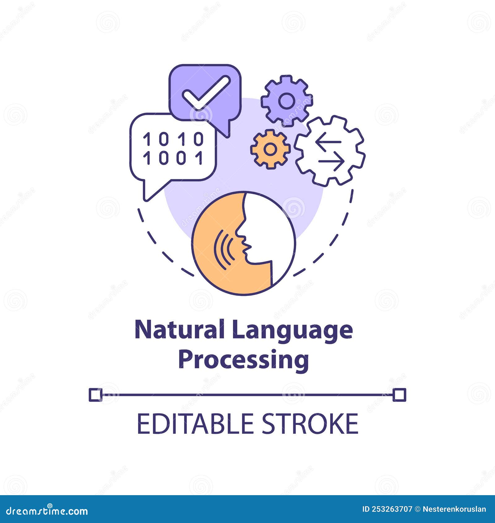 Natural Language Processing Concept Icon Stock Vector - Illustration of ...