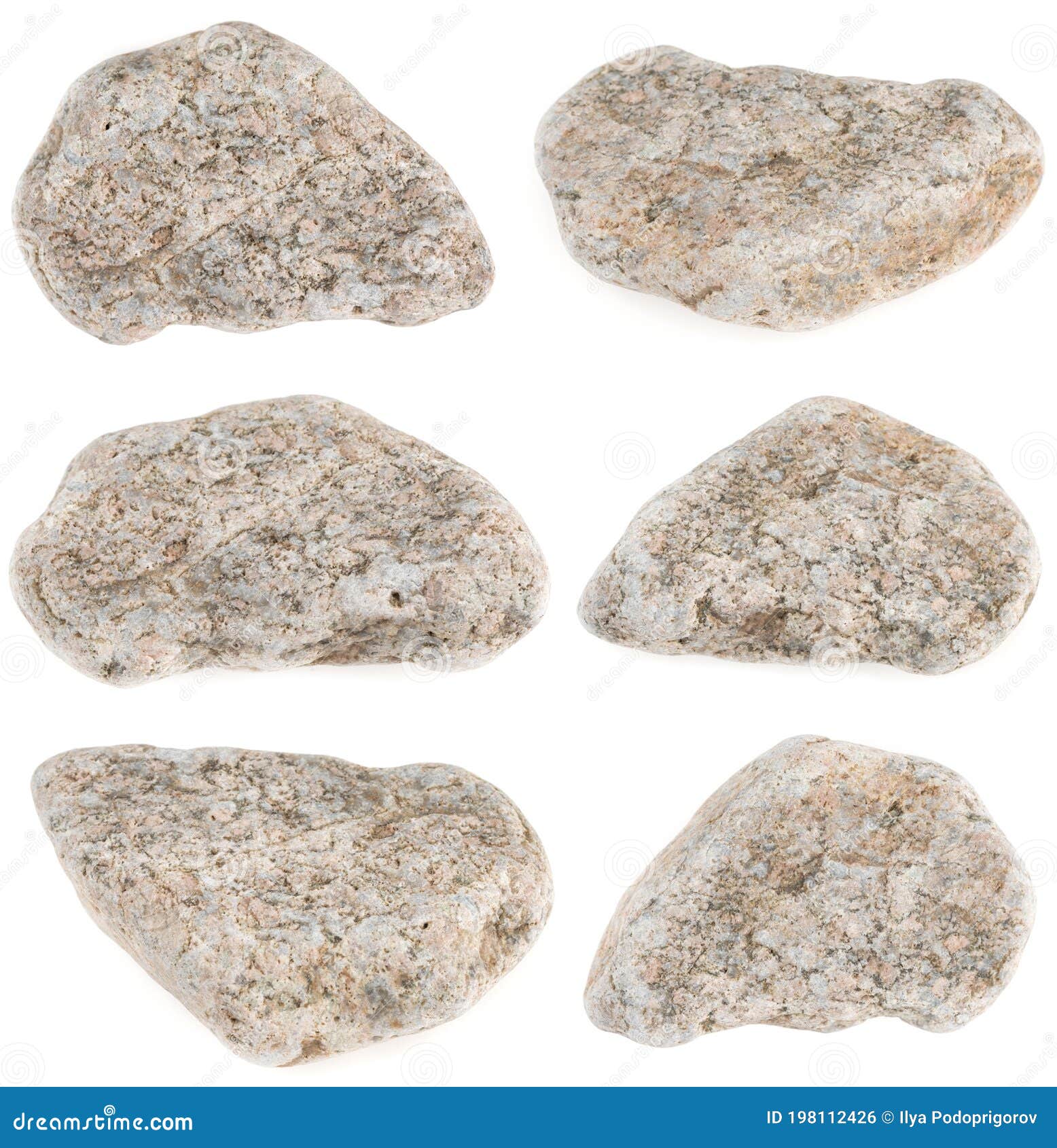 Natural Large Stone, Cobblestone Isolated on White Background. Stones ...