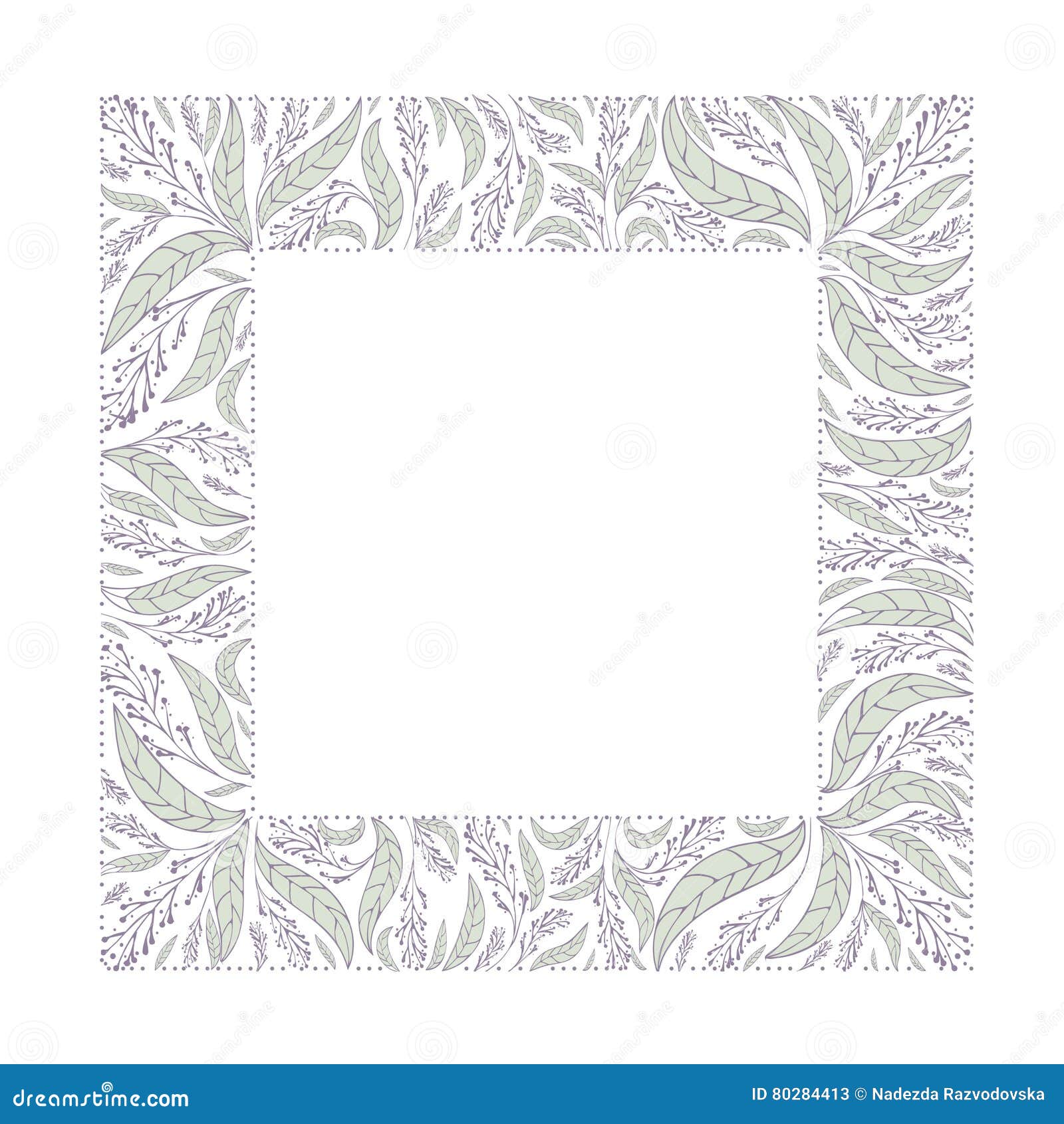 Natural Leaf Border stock vector. Illustration of wedding - 80284413