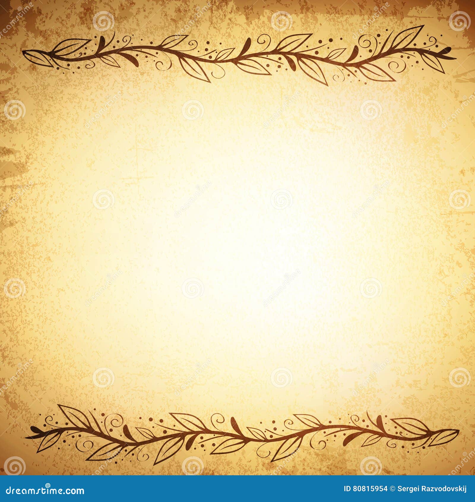 Natural Leaf Border Frame Grunge Background Stock Illustration ...