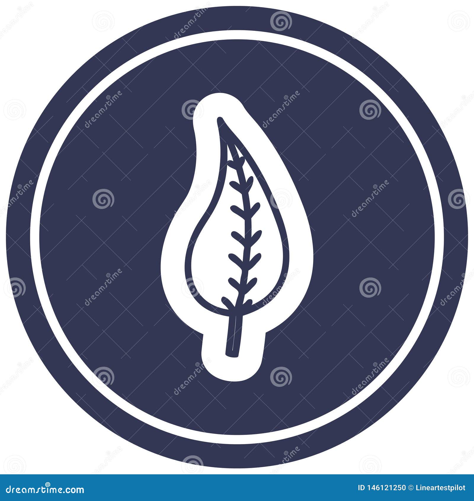 Natural Leaf Circular Icon Symbol Stock Vector - Illustration of leaf ...