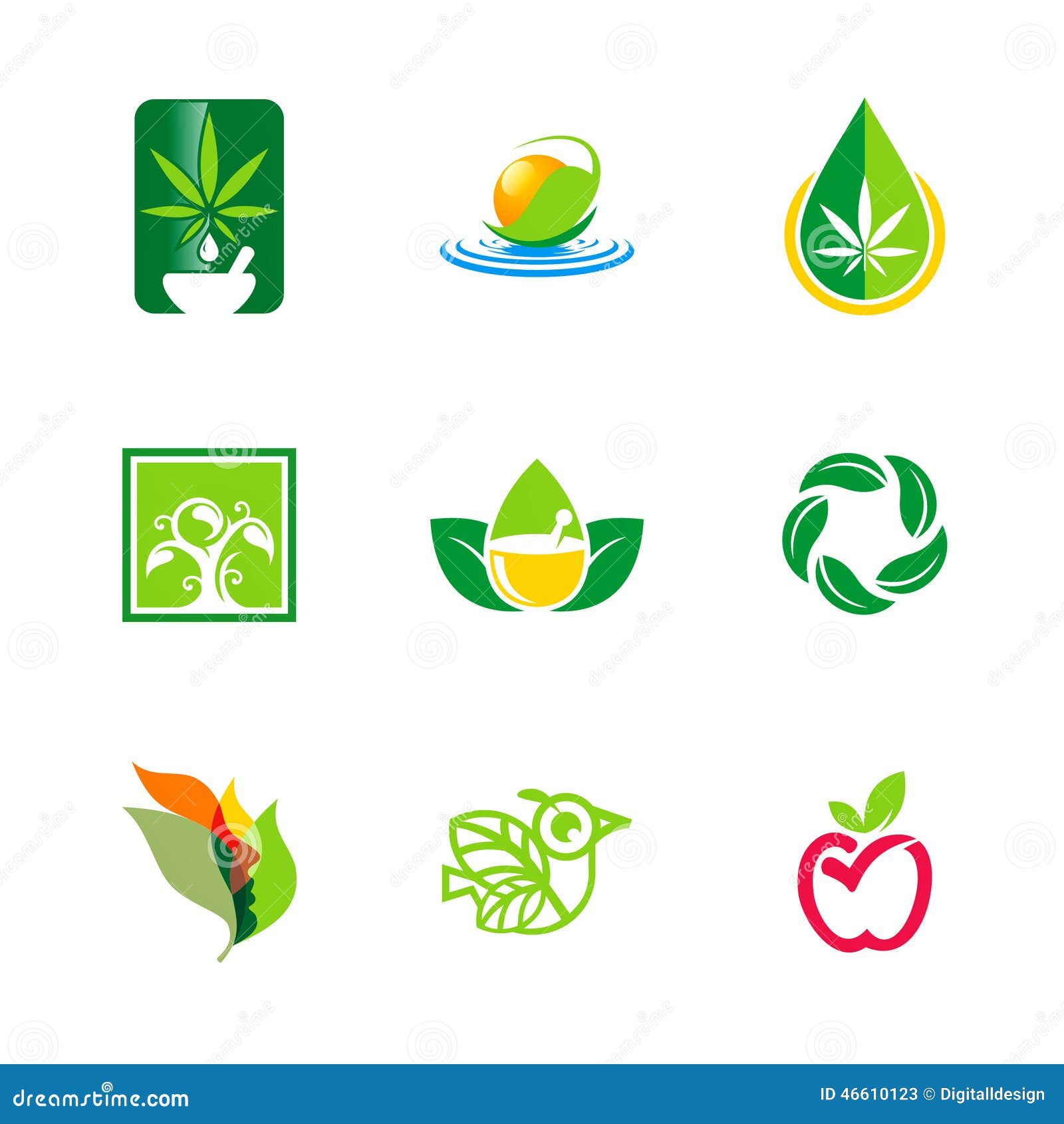 Natural Leaf Environment Bio Ecology Logos Stock Illustration ...