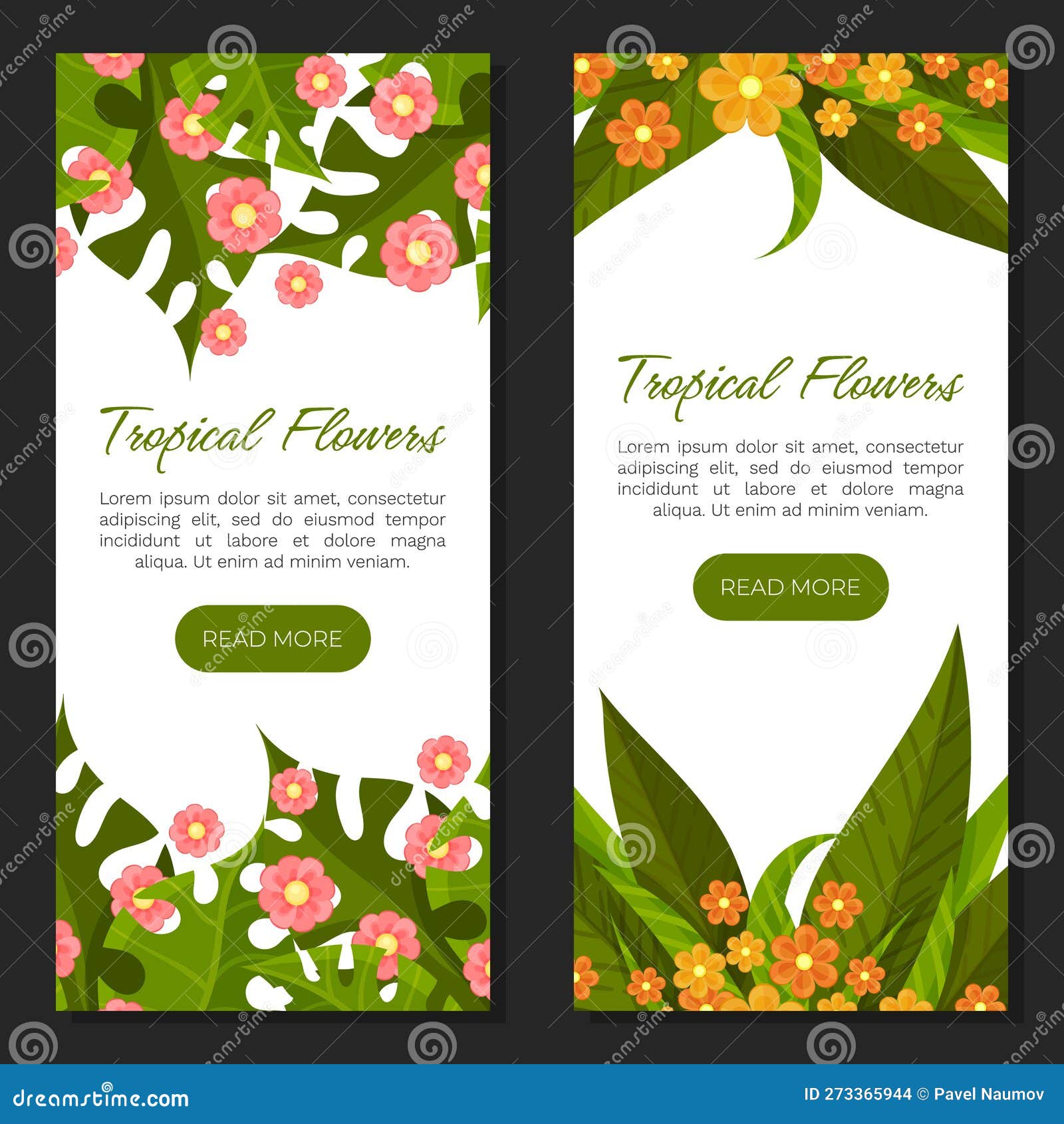 Natural Leaf and Flower Frame Vector Template Stock Vector ...