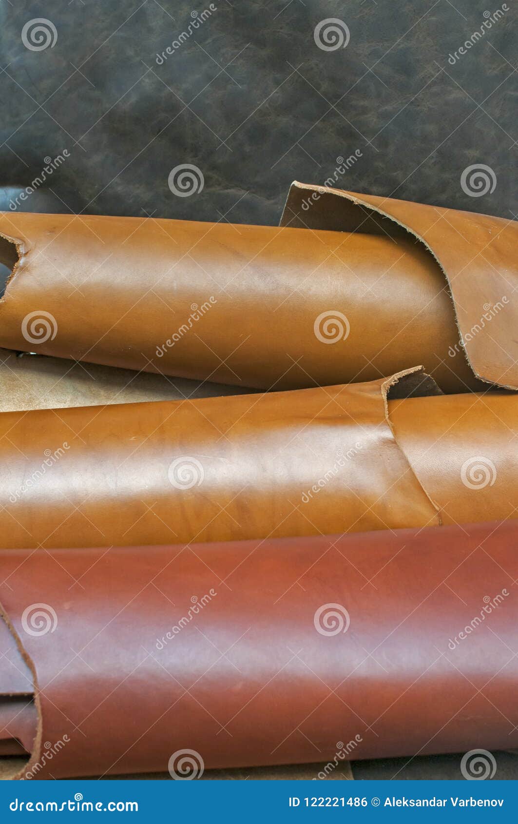 Natural Leather Fabric Rolls Stock Photo - Image of backdrop, texture ...