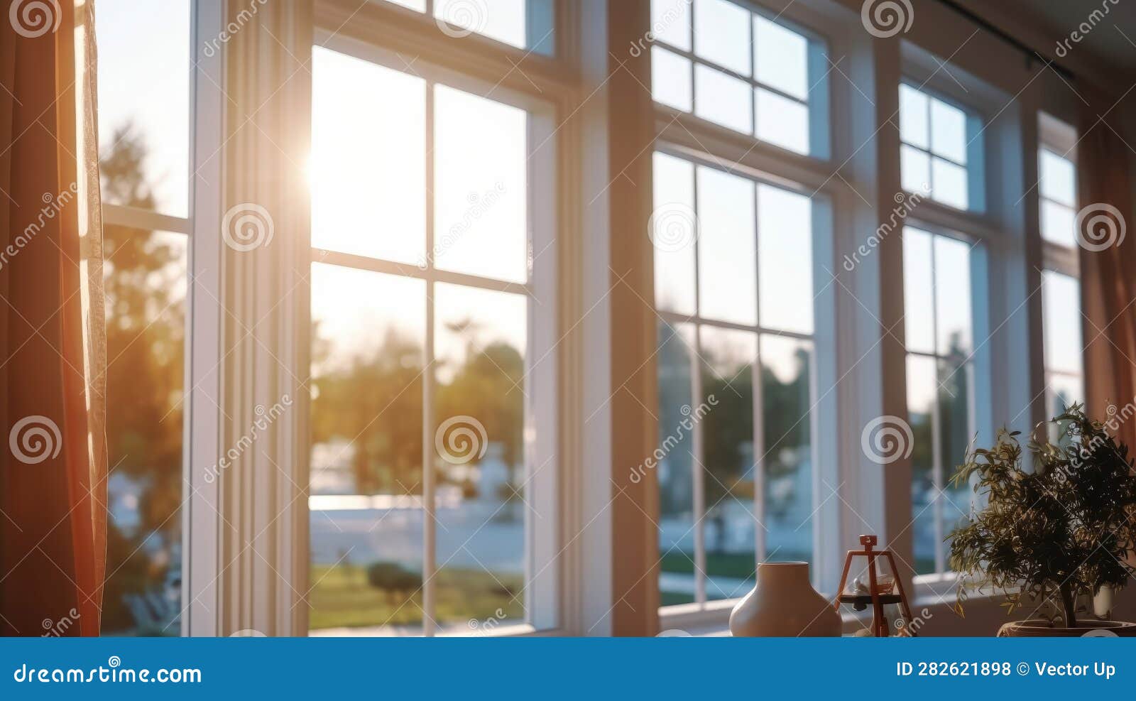 Natural Light Coming from the Windows. Generative AI. Stock ...