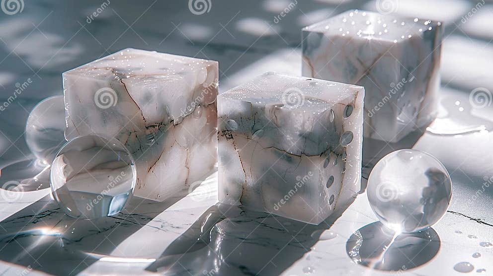 Natural Light Illuminating Translucent Marble-patterned Ice Cubes and ...