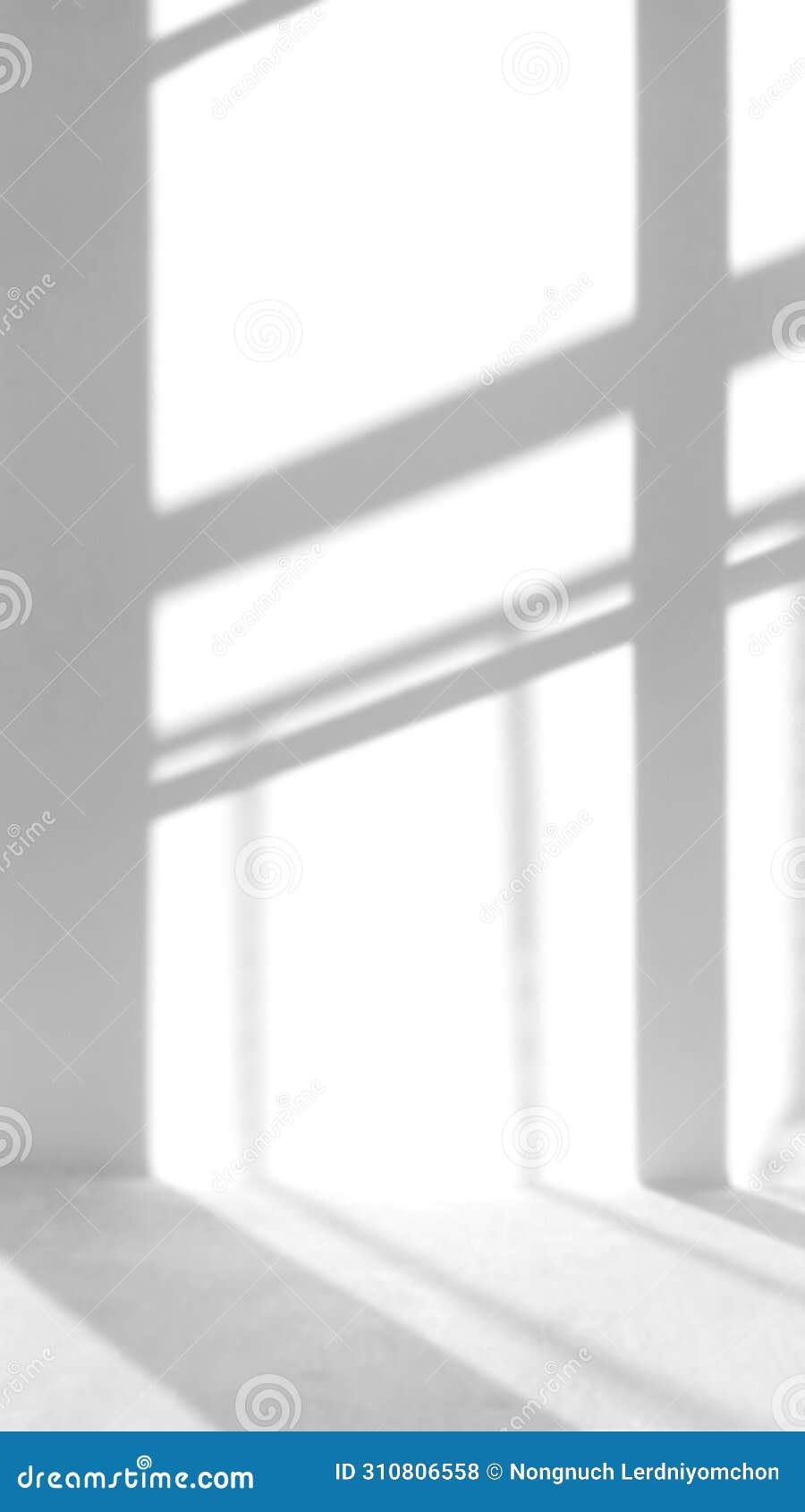 Natural Light and Shadow from Window Overlay Effect on White Background ...