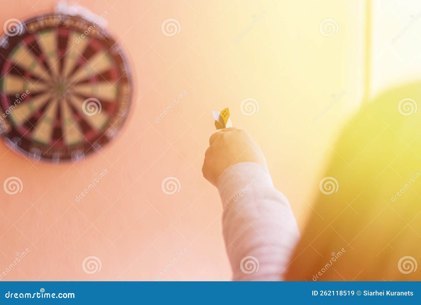 Natural Light. Soft Focus. a Human Hand Holds a Dart Stock Image ...