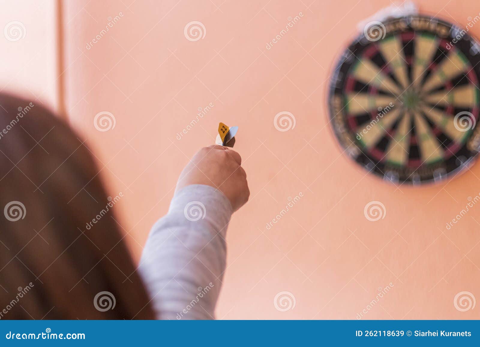 Natural Light. Soft Focus. a Human Hand Holds a Dart Stock Image ...