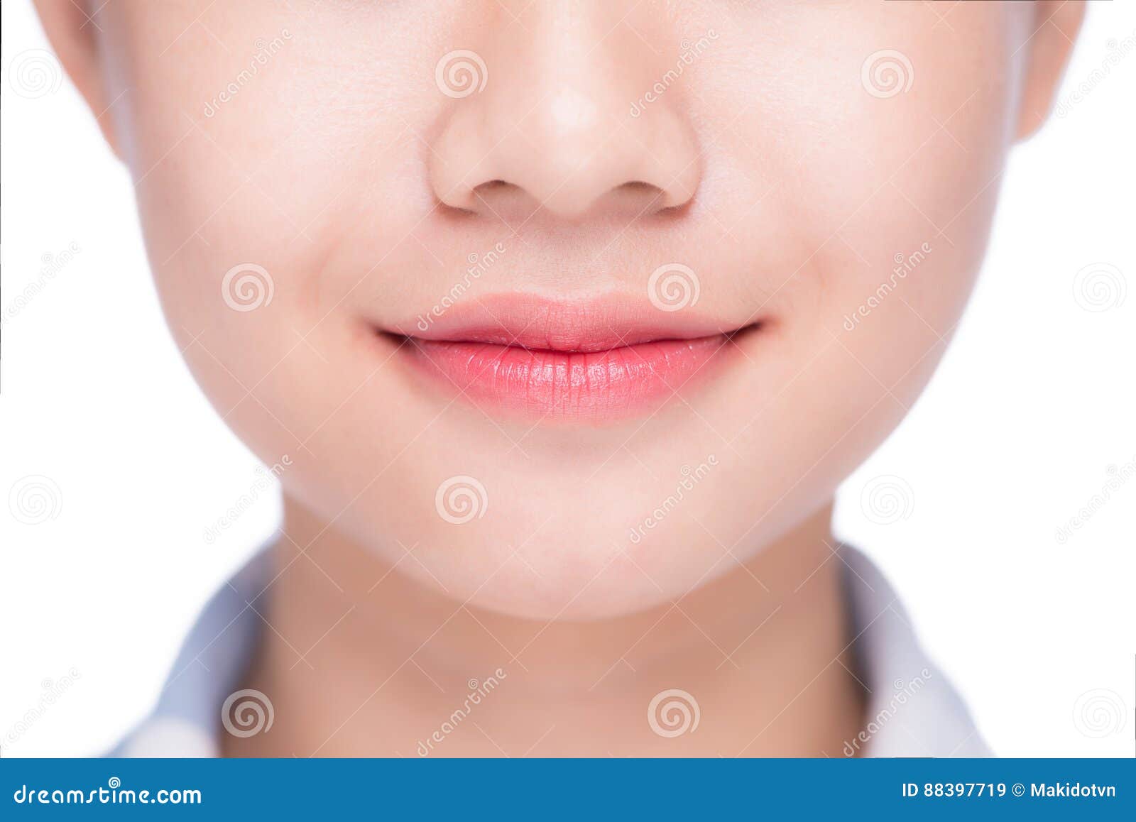 Natural Lips. Close Up Shoot in Studio on White Stock Image - Image of ...