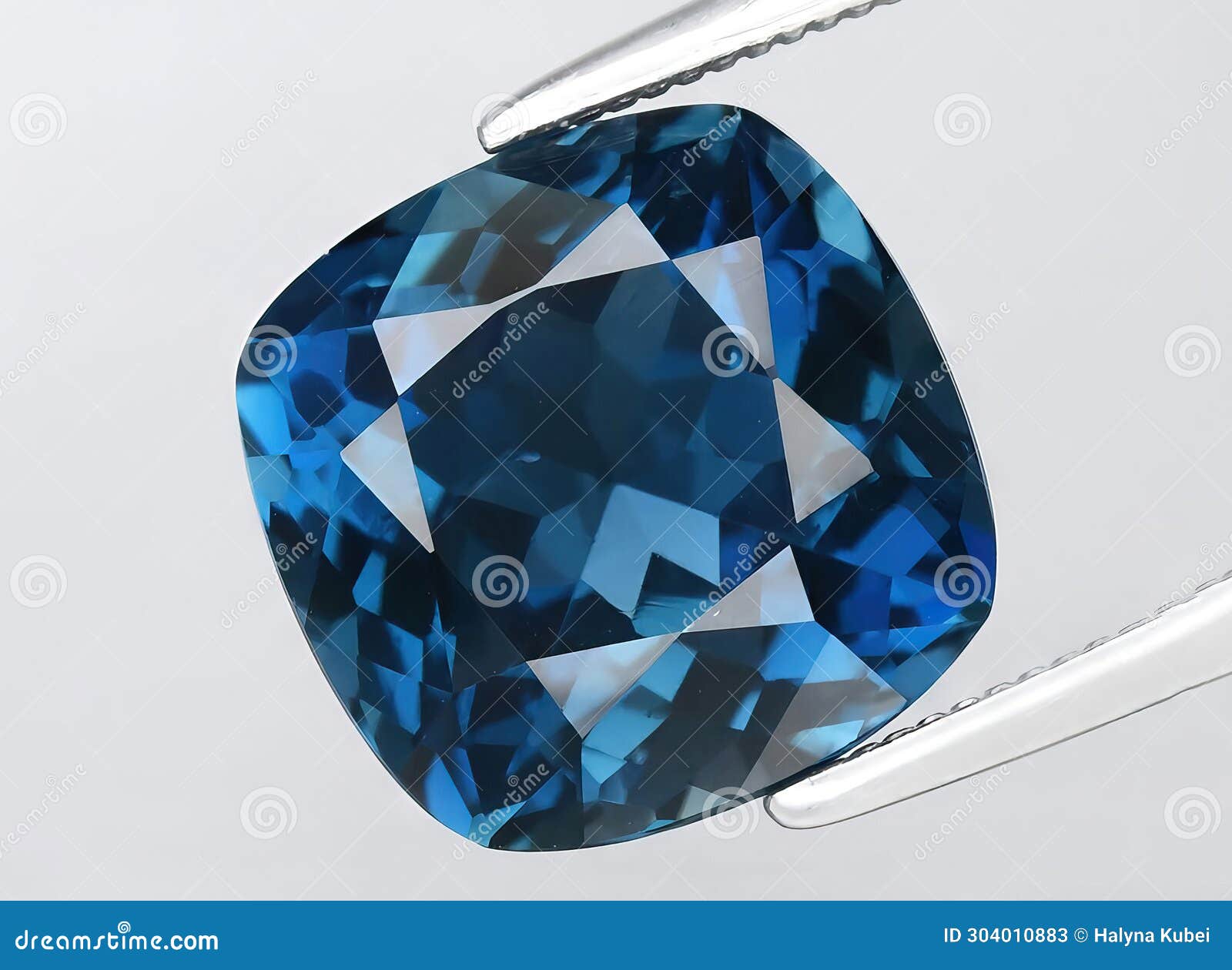 Natural London Blue Topaz Gem on the Background Stock Illustration ...