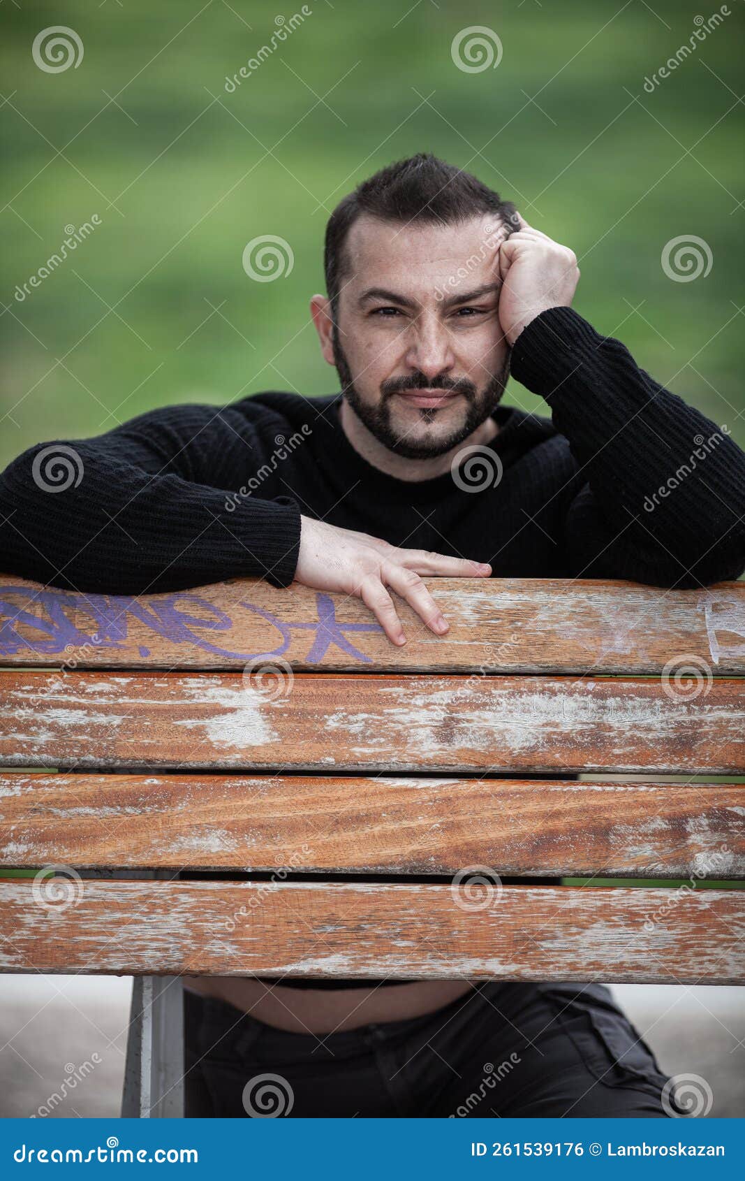 Natural Looking Guy Posing Outdoors, Wearing Casual Clothes Stock Photo ...