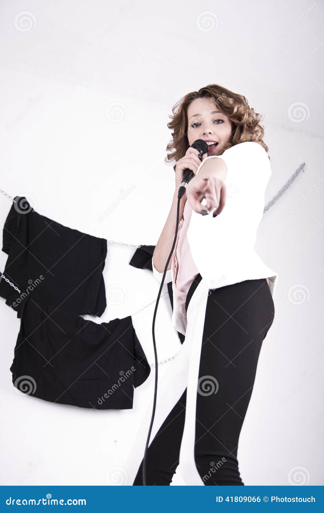 Natural Looking Young Female Pop Singer Stock Photo - Image of singing ...