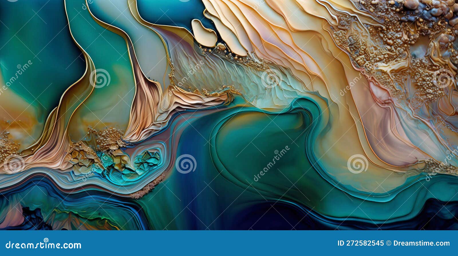 Natural Luxury Abstract Fluid Art. Generative AI Stock Illustration ...