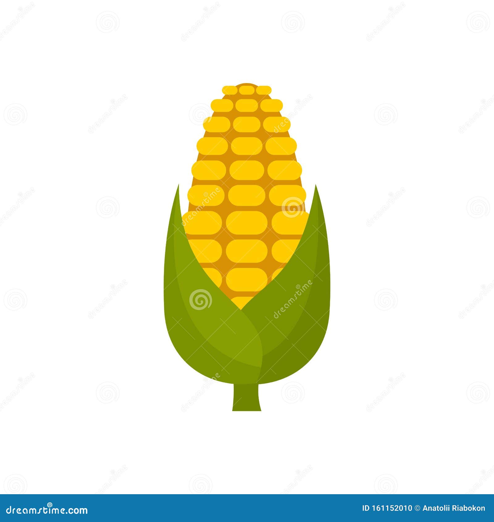 Natural Maize Icon, Flat Style Stock Vector - Illustration of farm ...