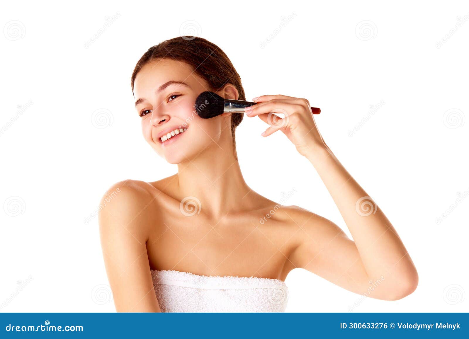 Natural Makeup Look Young Smiling Beautiful Girl With Smooth Well