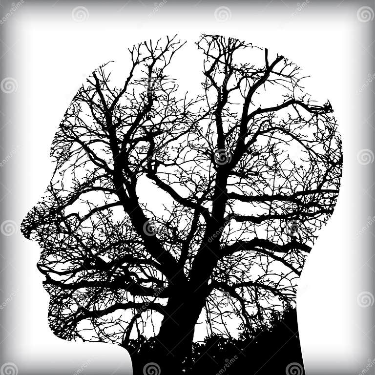 Natural Man in the Tree for Stock Vector - Illustration of breathe ...