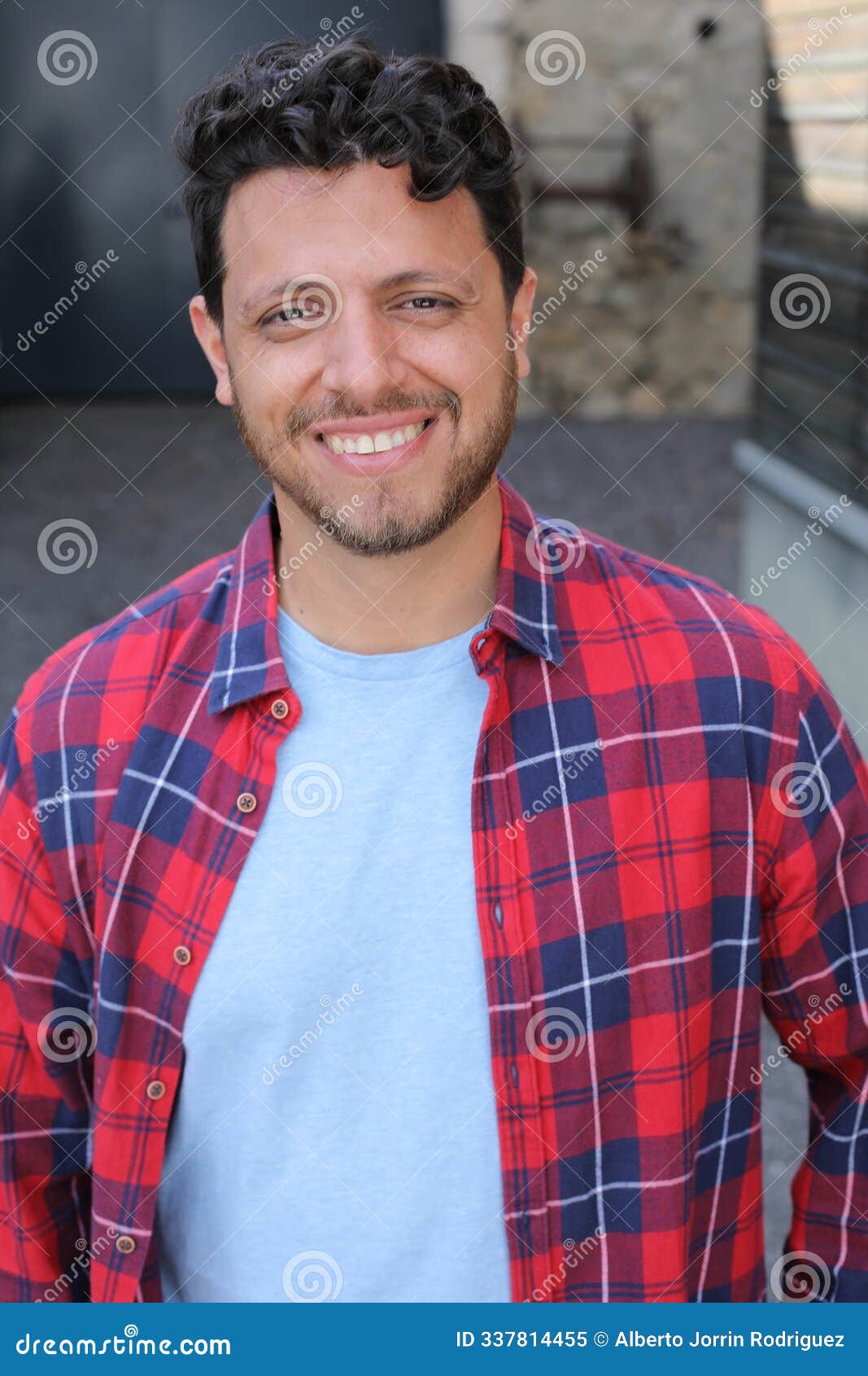 Natural Man Wearing a Plaid Shirt Stock Image - Image of healthy ...