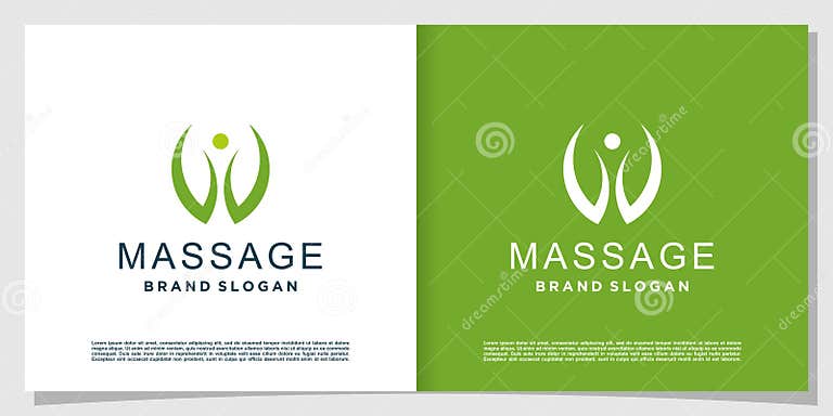 Natural Massage Logo Design With Creative Concept Premium Vector Stock Vector Illustration Of
