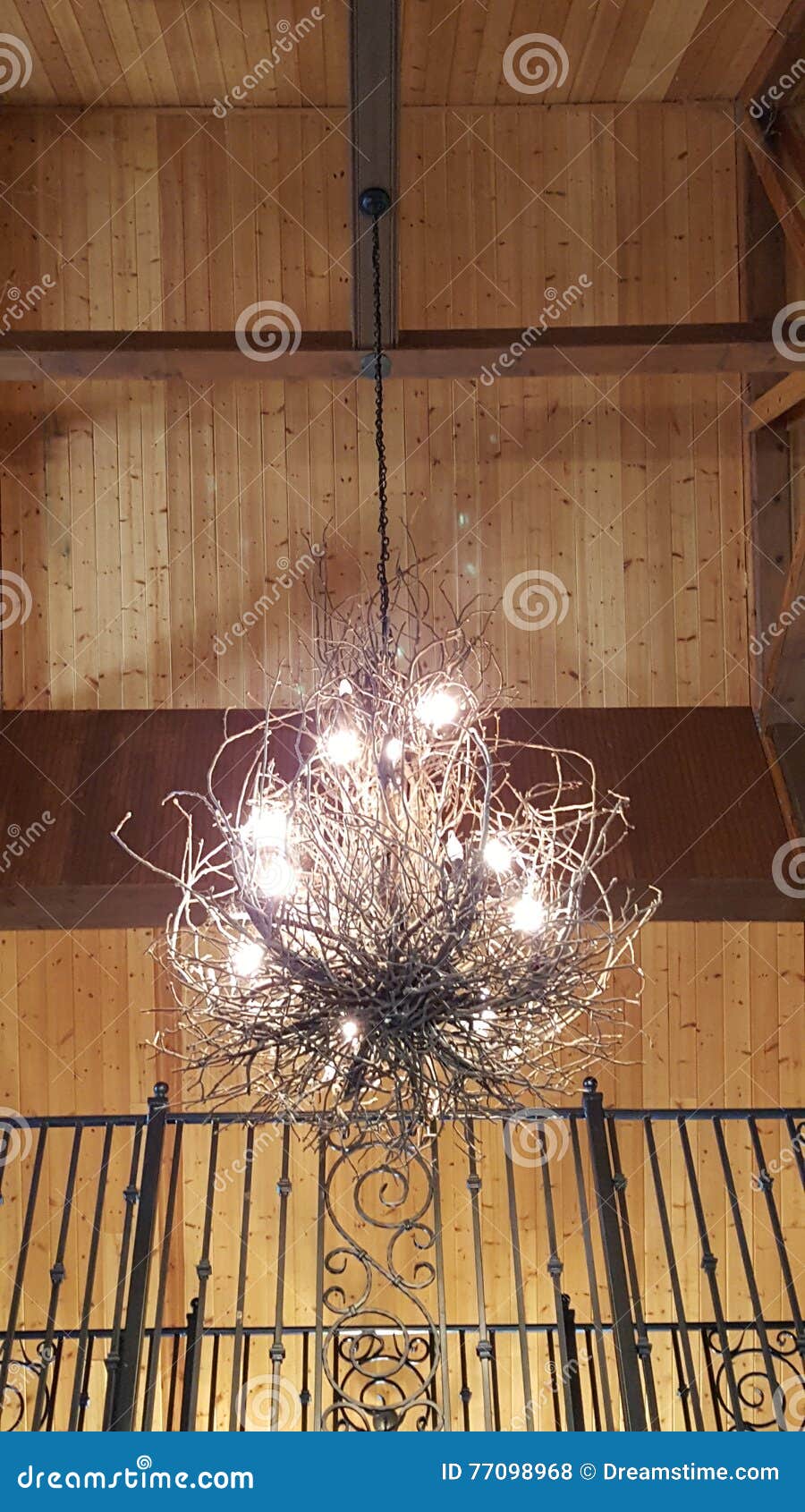 Natural Material Chandelier Stock Photo - Image of chandelier, wood ...