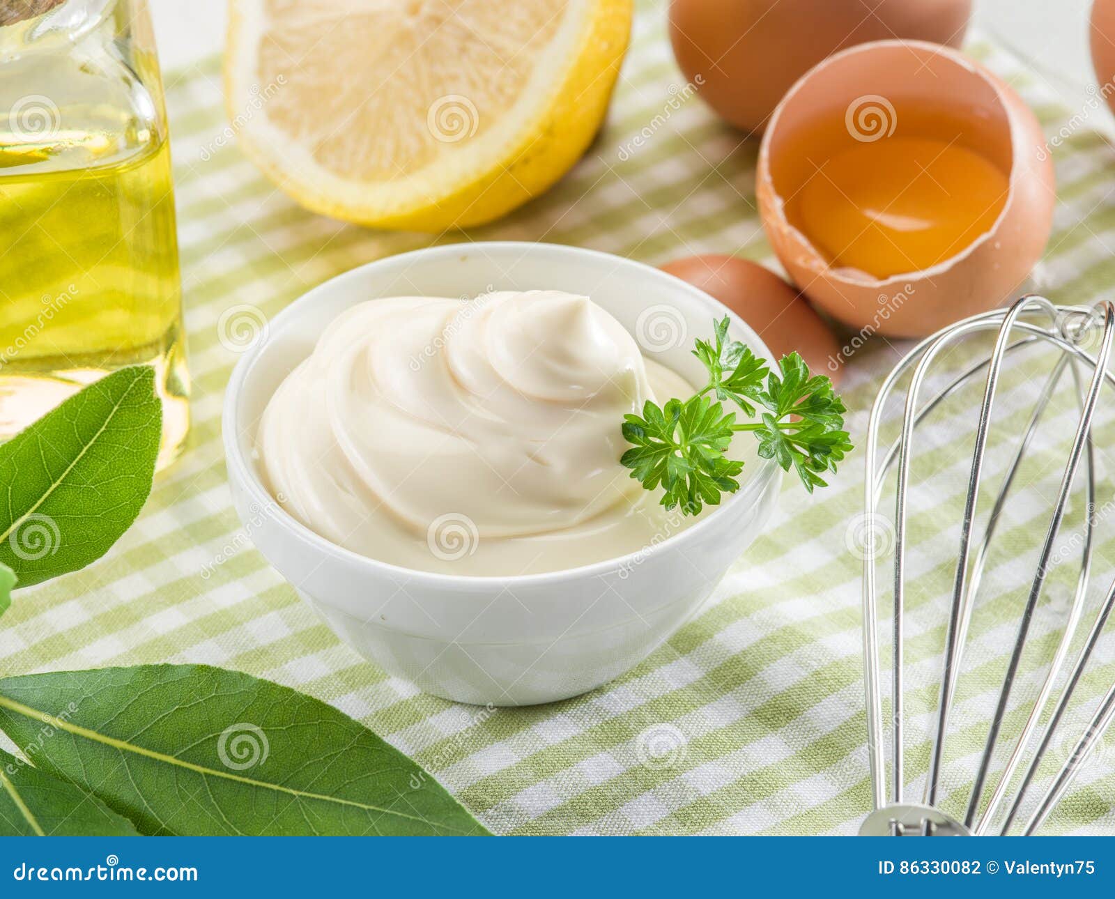 Natural Mayonnaise Ingredients and the Sauce. Stock Photo - Image of ...
