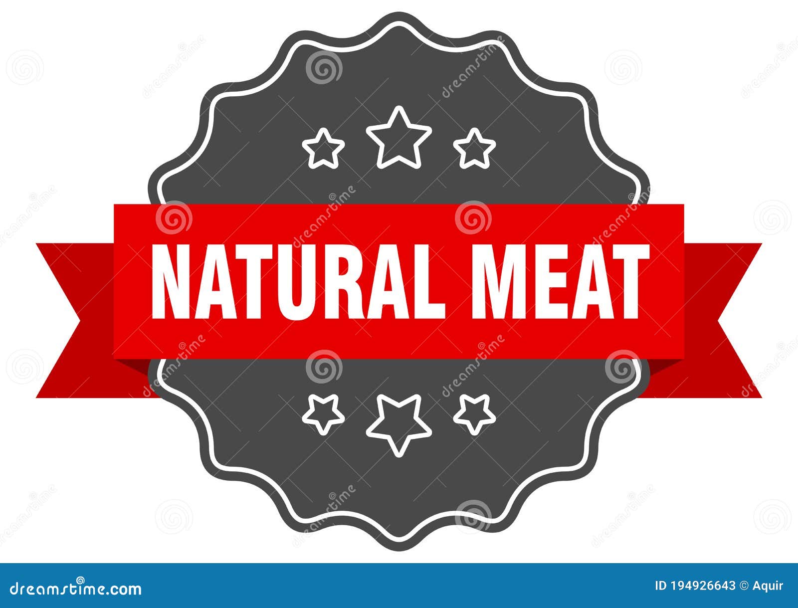 Natural meat label stock vector. Illustration of medallion - 194926643