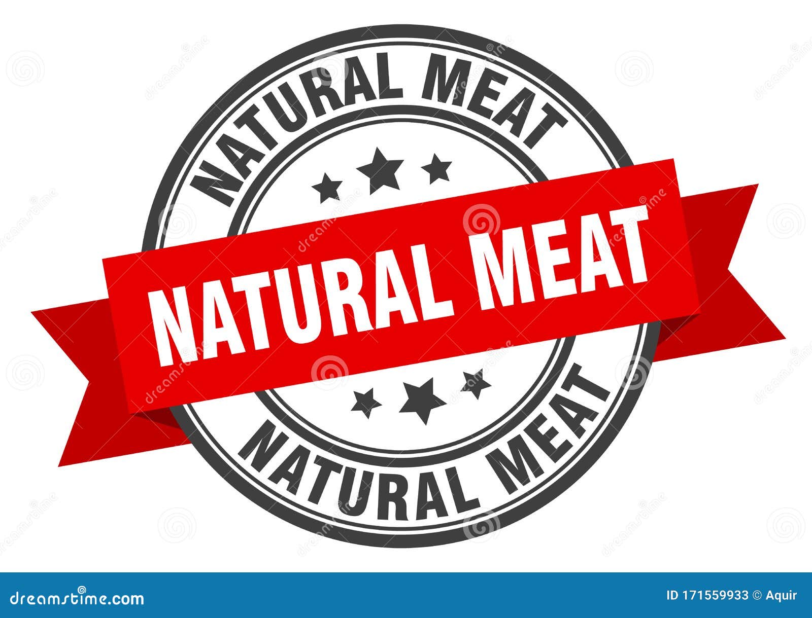 Natural Meat Label. Natural Meat Round Band Sign Stock Vector ...