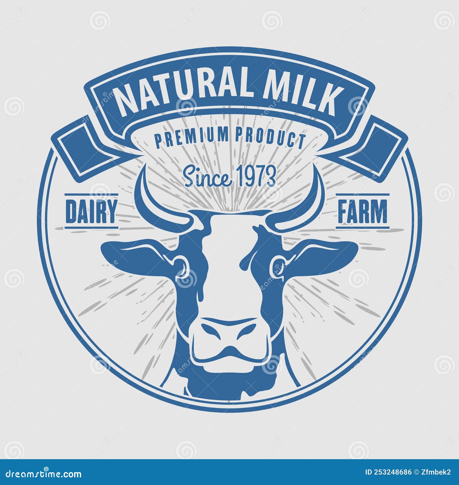 Natural Milk Logo Design Isolated on White Stock Vector - Illustration ...