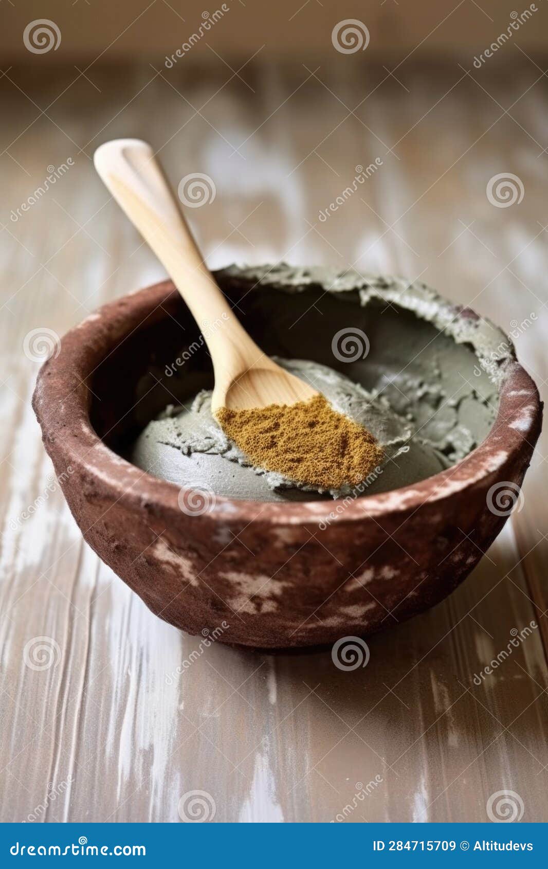 Natural Mud Mask in a Bowl with a Brush Stock Image - Image of ...