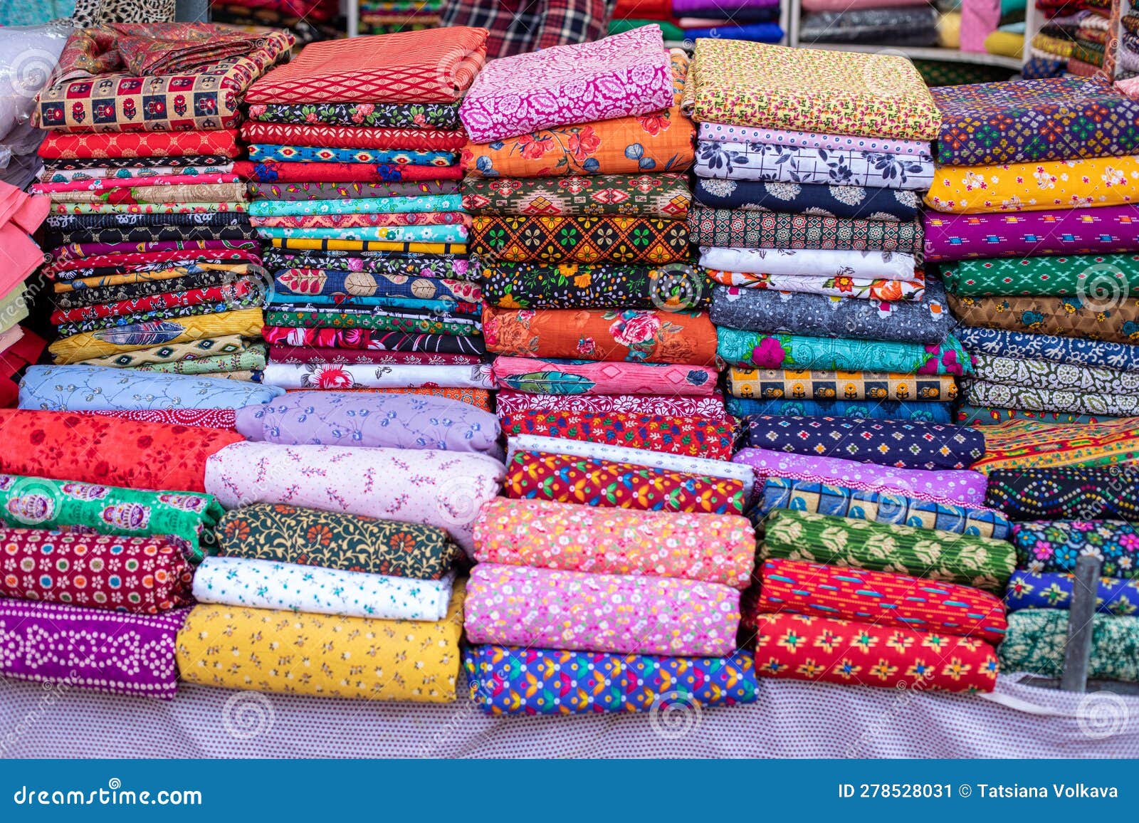 Natural Multi-colored Fabrics with Various Patterns and Patterns are in ...