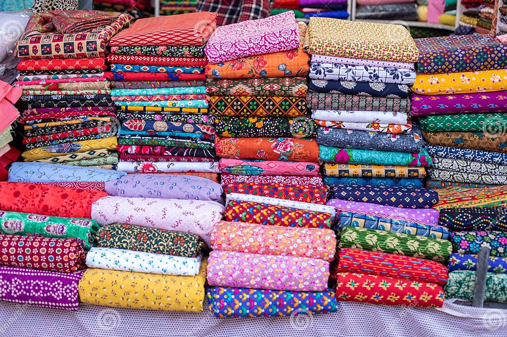 Natural Multi-colored Fabrics with Various Patterns and Patterns are in ...