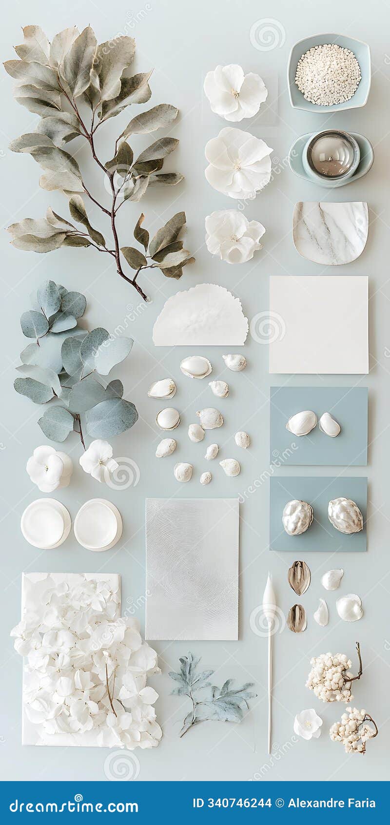 Natural Objects and Crafting Materials Arrangement Stock Illustration ...