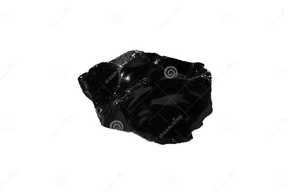 Natural Obsidian Gemstone with Glossy Black Surface and Sharp Edges ...