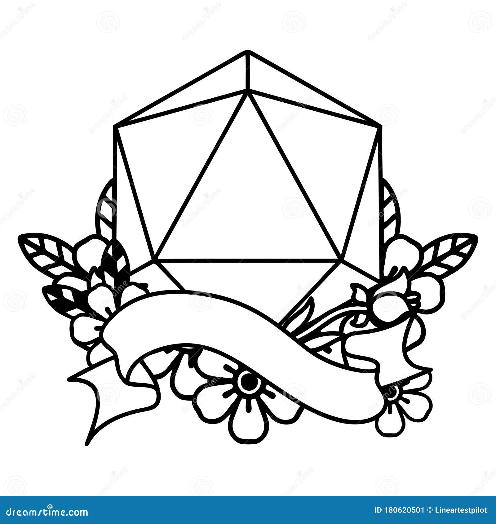 Natural One D20 Dice Roll Sticker Vector Illustration | CartoonDealer ...