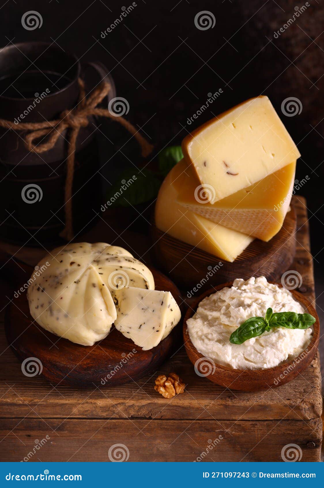 Natural Organic Cheese, Assorted Stock Image - Image of homemade ...
