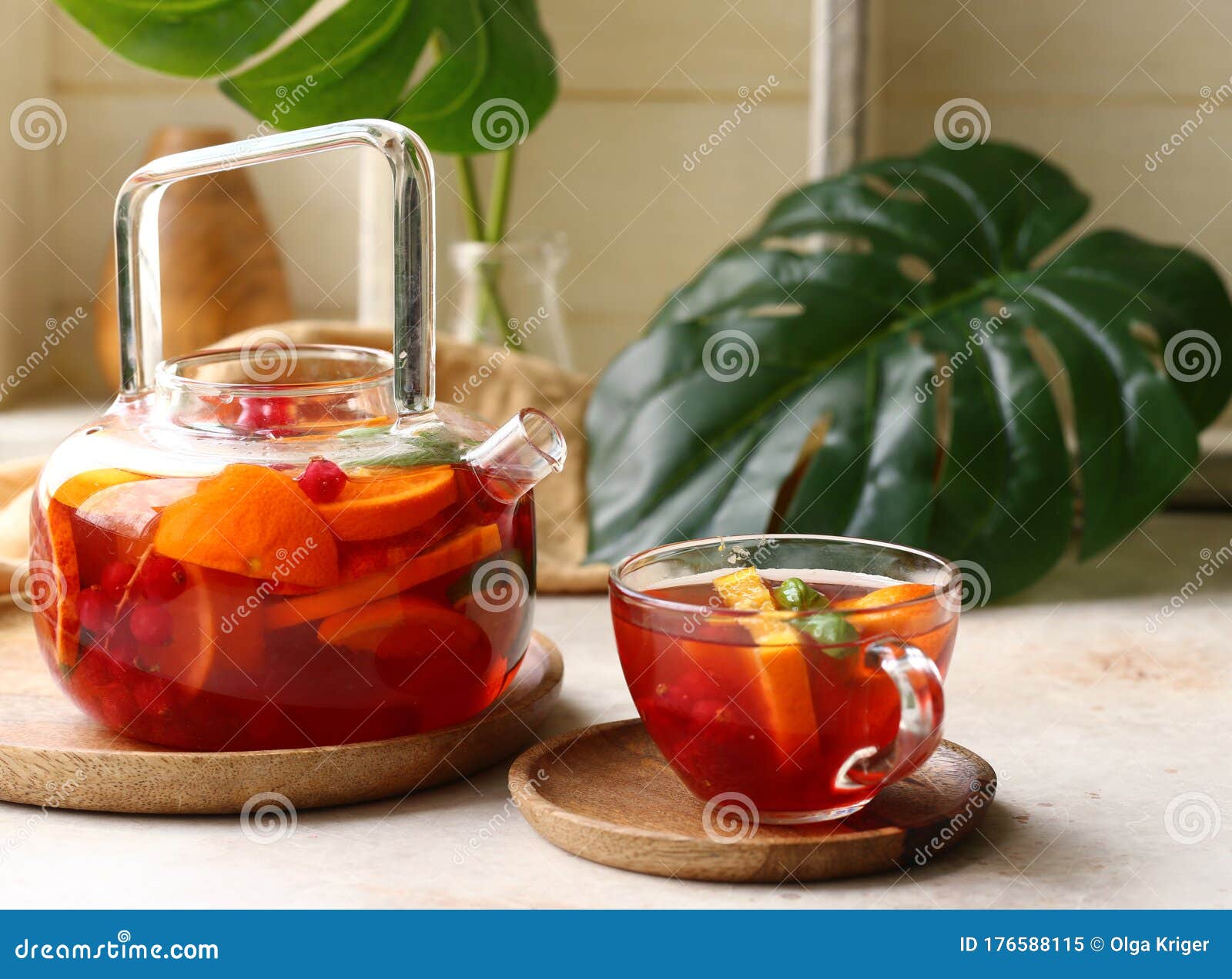 Citrus fruit tea stock image. Image of table, leaf, organic - 176588115