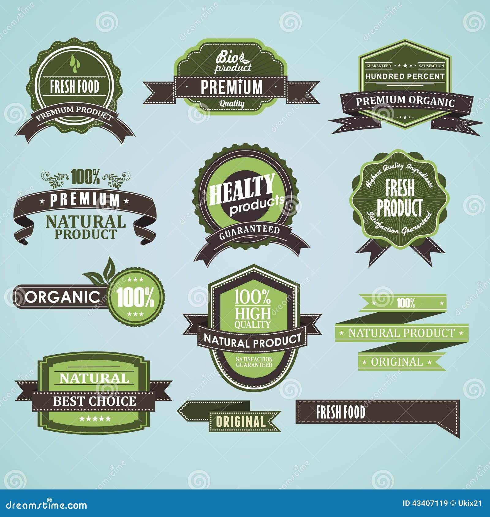 Natural organic label stock vector. Illustration of border - 43407119