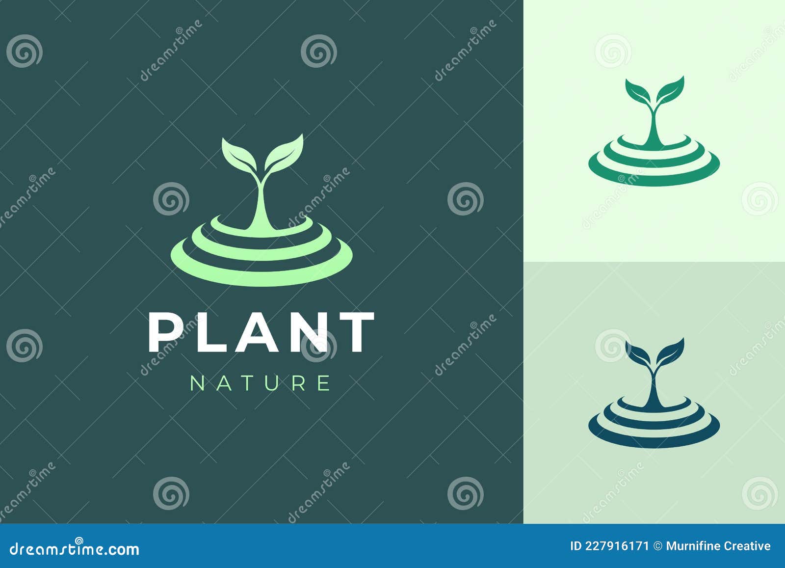 Natural Organic Logo Template with Simple and Clean Plant Shape Stock ...